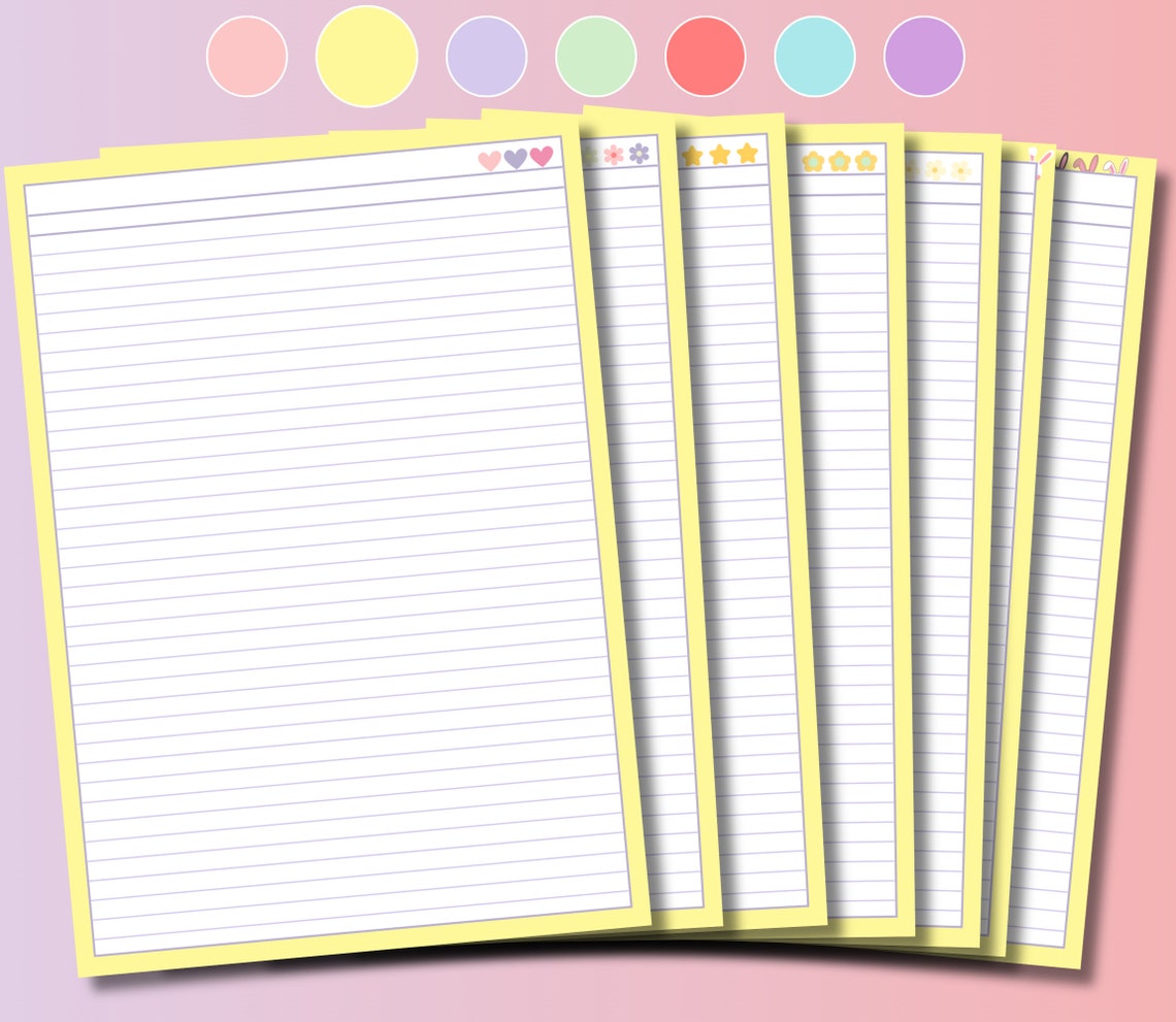 Notebook Paper Digital Download - School Paper - Lined Paper PDF ...