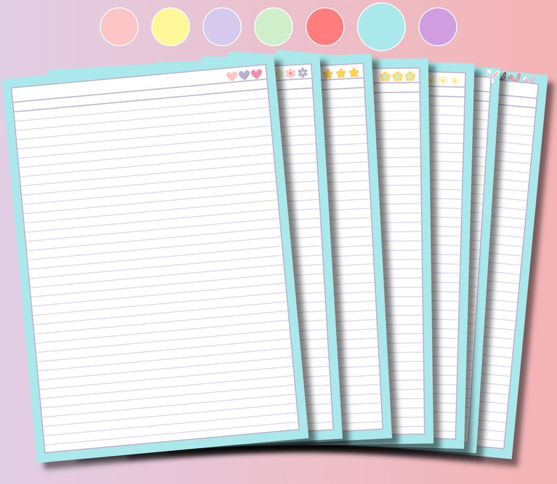 Notebook Paper Digital Download - School Paper - Lined Paper PDF ...
