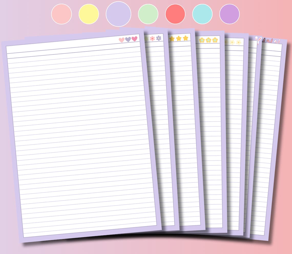 Notebook Paper Digital Download - School Paper - Lined Paper PDF ...