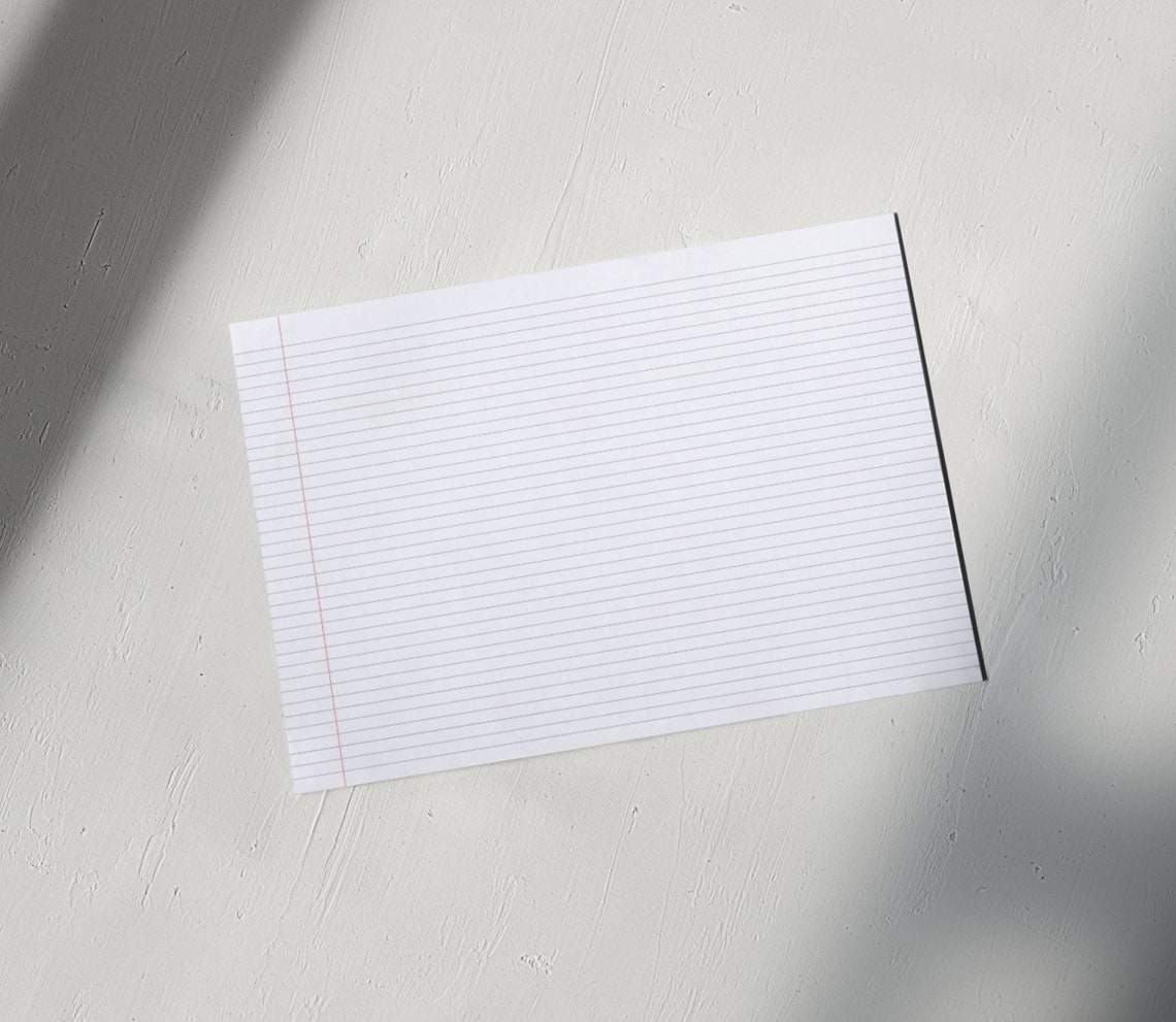 Horizontal Notebook Paper Digital Download, School Paper, Lined Paper ...