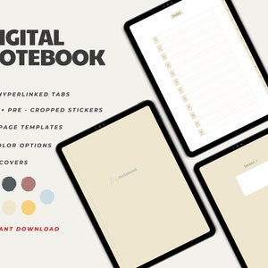 Student Notebook, Digital Notebook Hyperlinks, Goodnotes Notebook ...