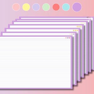 Horizontal Notebook Paper Digital Download School Paper Lined Paper PDF ...