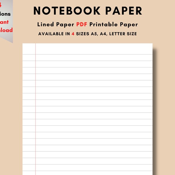 Notebook Paper - Etsy