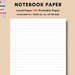 Notebook Paper Digital Download School Paper Lined Paper PDF Printable ...