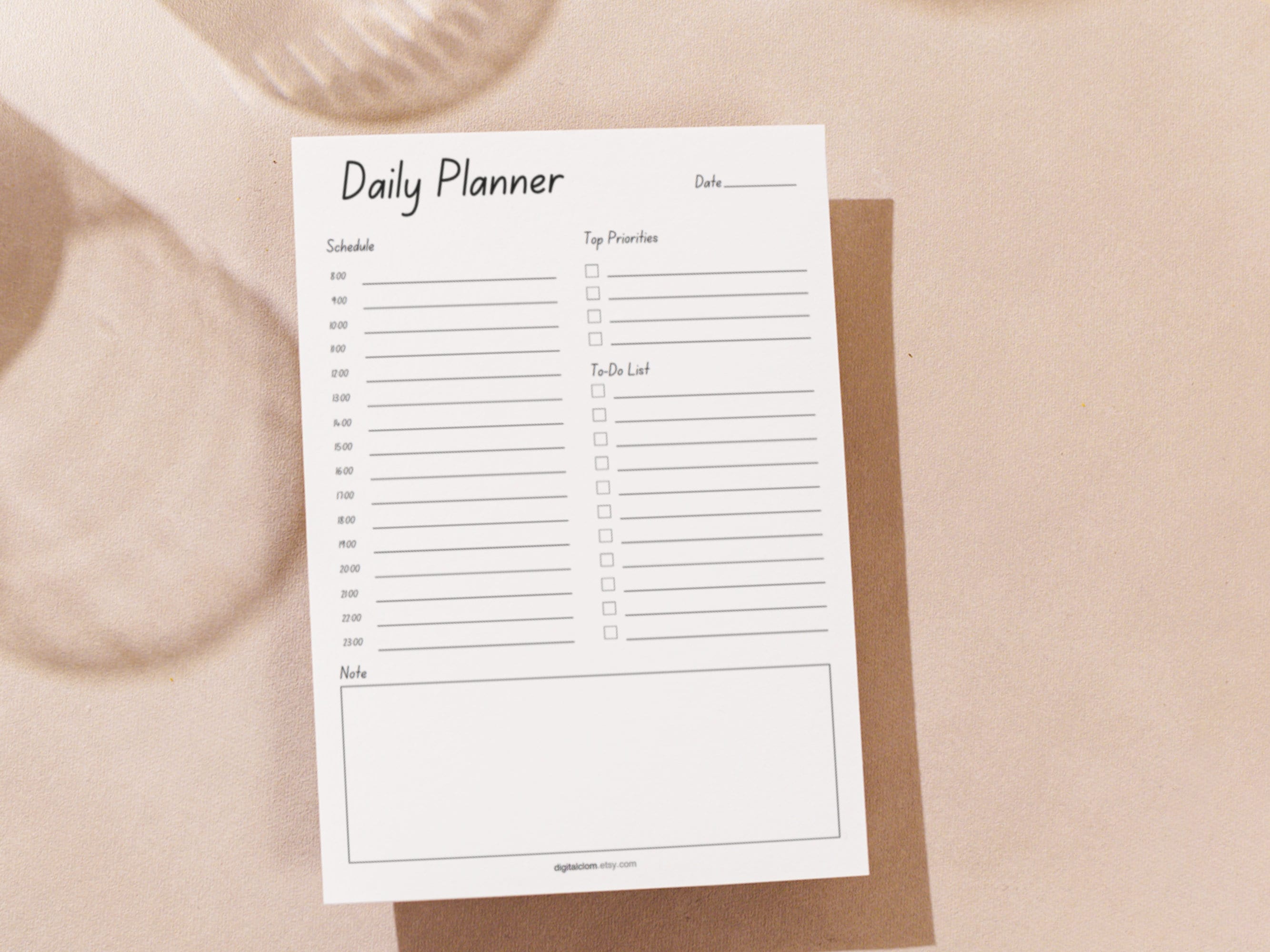 Daily Planner Printable, Daily to Do List for Work Personal Life ...