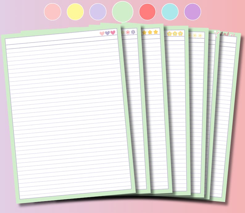 Notebook Paper Digital Download - School Paper - Lined Paper PDF ...