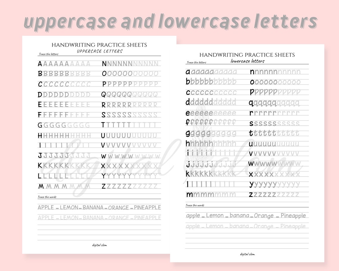 Printable Handwriting Worksheets–6 Pages | Handwriting Practice ...