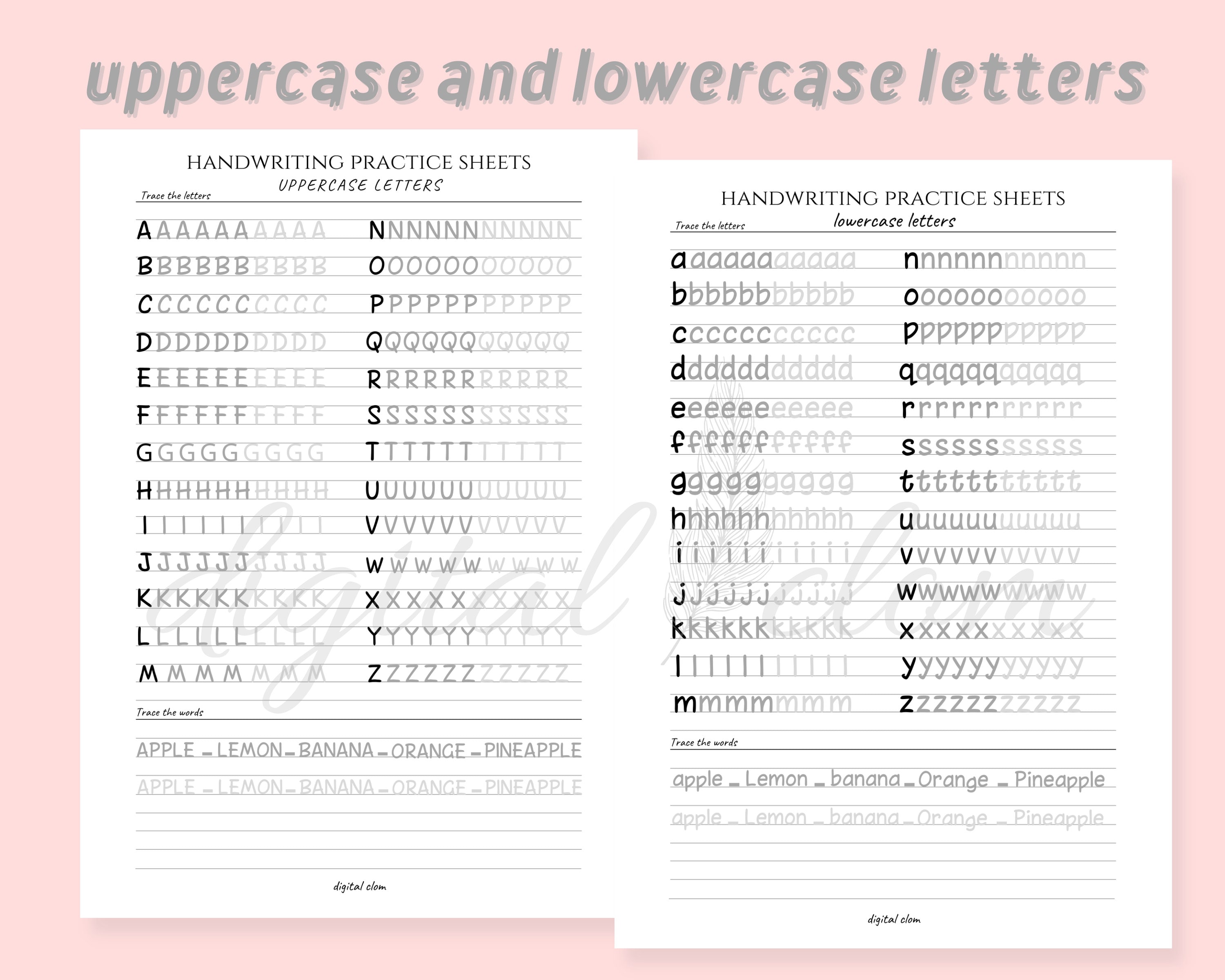 Printable Handwriting Worksheets–6 Pages | Handwriting Practice ...
