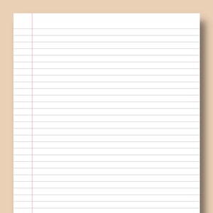 Printable Lined Notebook Paper: A5, A4, Letter Size (PDF Digital ...