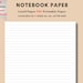 Notebook Paper Digital Download, School Paper, Lined Paper PDF ...