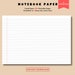 Horizontal Notebook Paper Digital Download, School Paper, Lined Paper ...