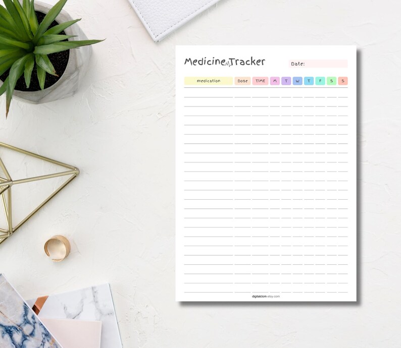 Medication Tracker, Printable Easy Medicine Chart, Weekly Medication ...