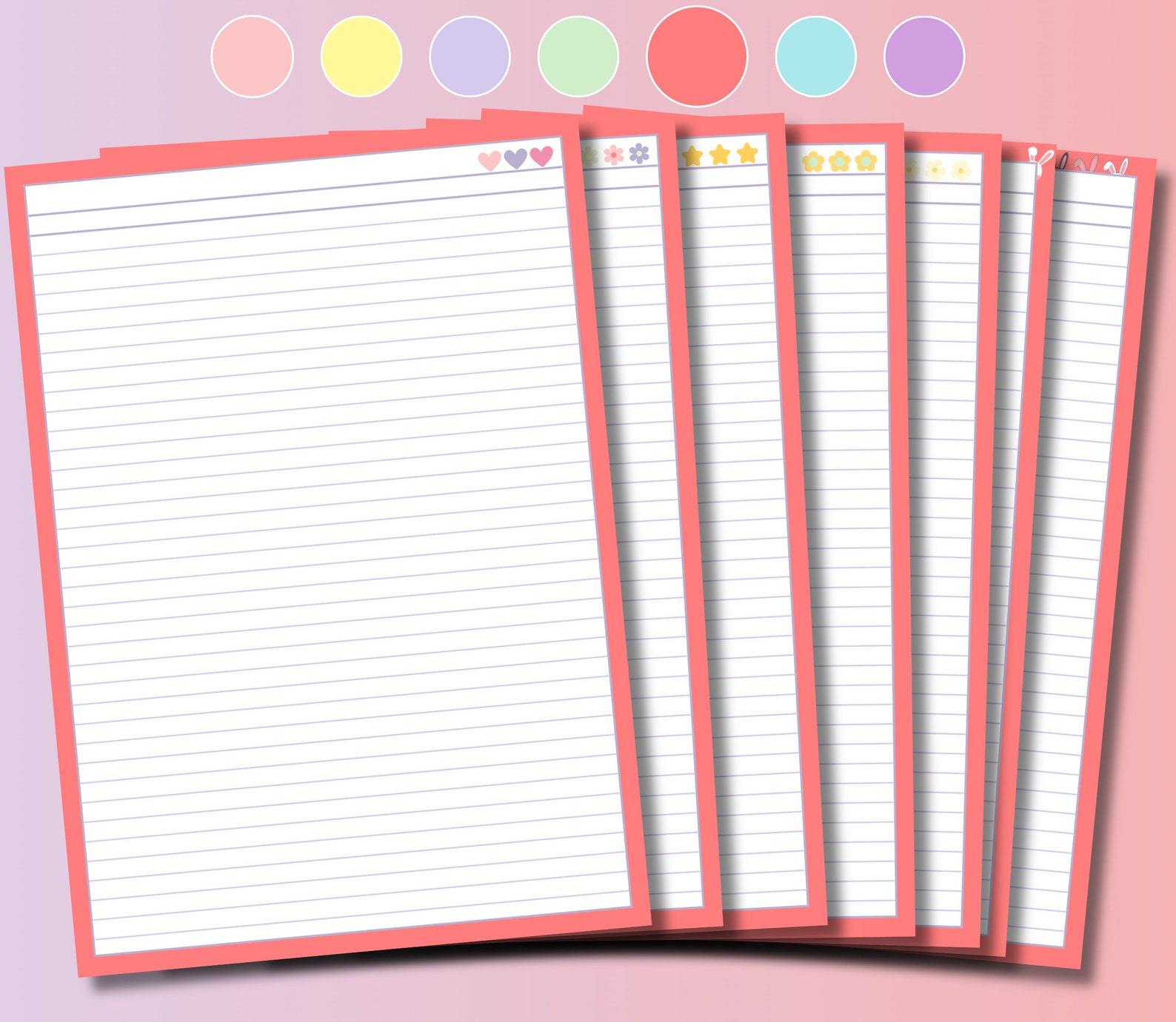 Notebook Paper Digital Download - School Paper - Lined Paper PDF ...