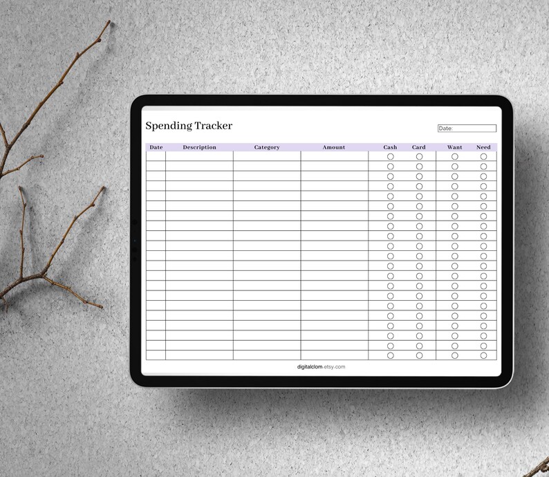 Spending Tracker Printable: Expense Log, Budget Planner (PDF Download ...