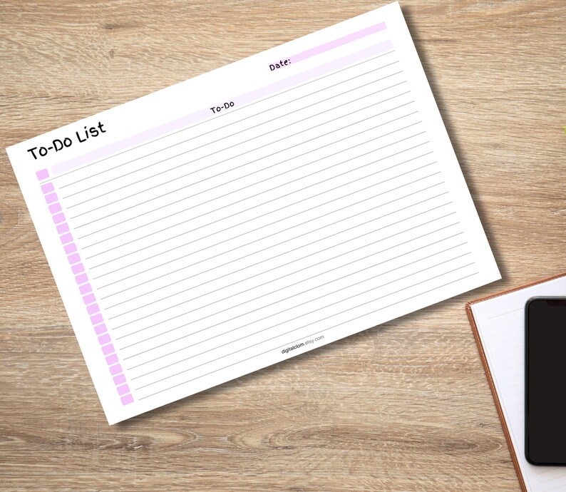 Printable To-do List: Horizontal Task List Template (PDF Download) - Etsy