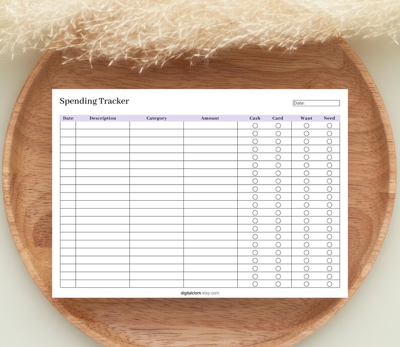 Spending Tracker Printable: Expense Log, Budget Planner (PDF Download ...