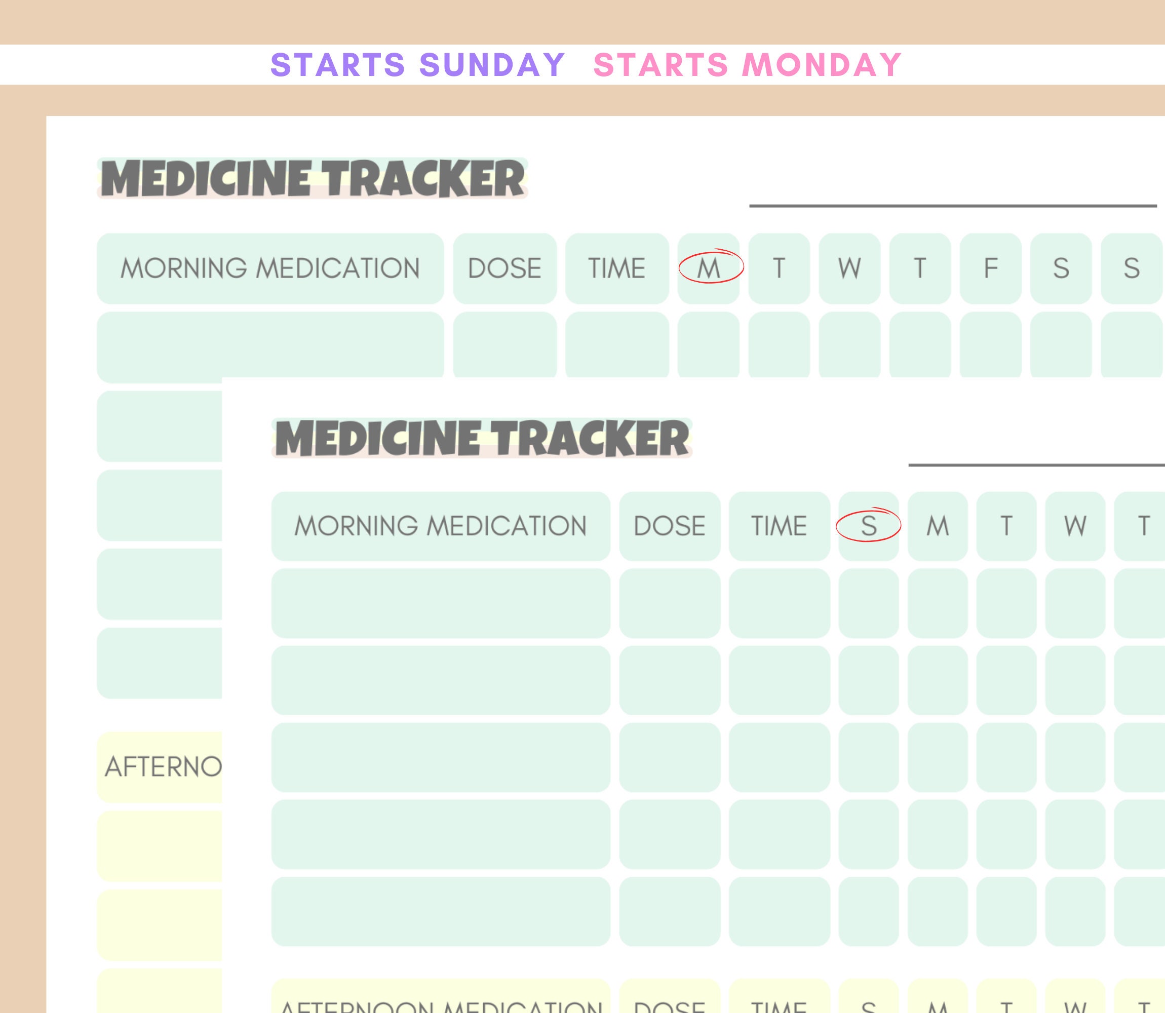 Medication Tracker, Printable Easy Medicine Chart, Weekly Medication ...