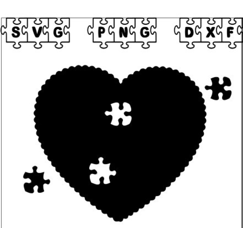 Heart SVG SVG Heart Missing Piece Puzzles Fill | Etsy