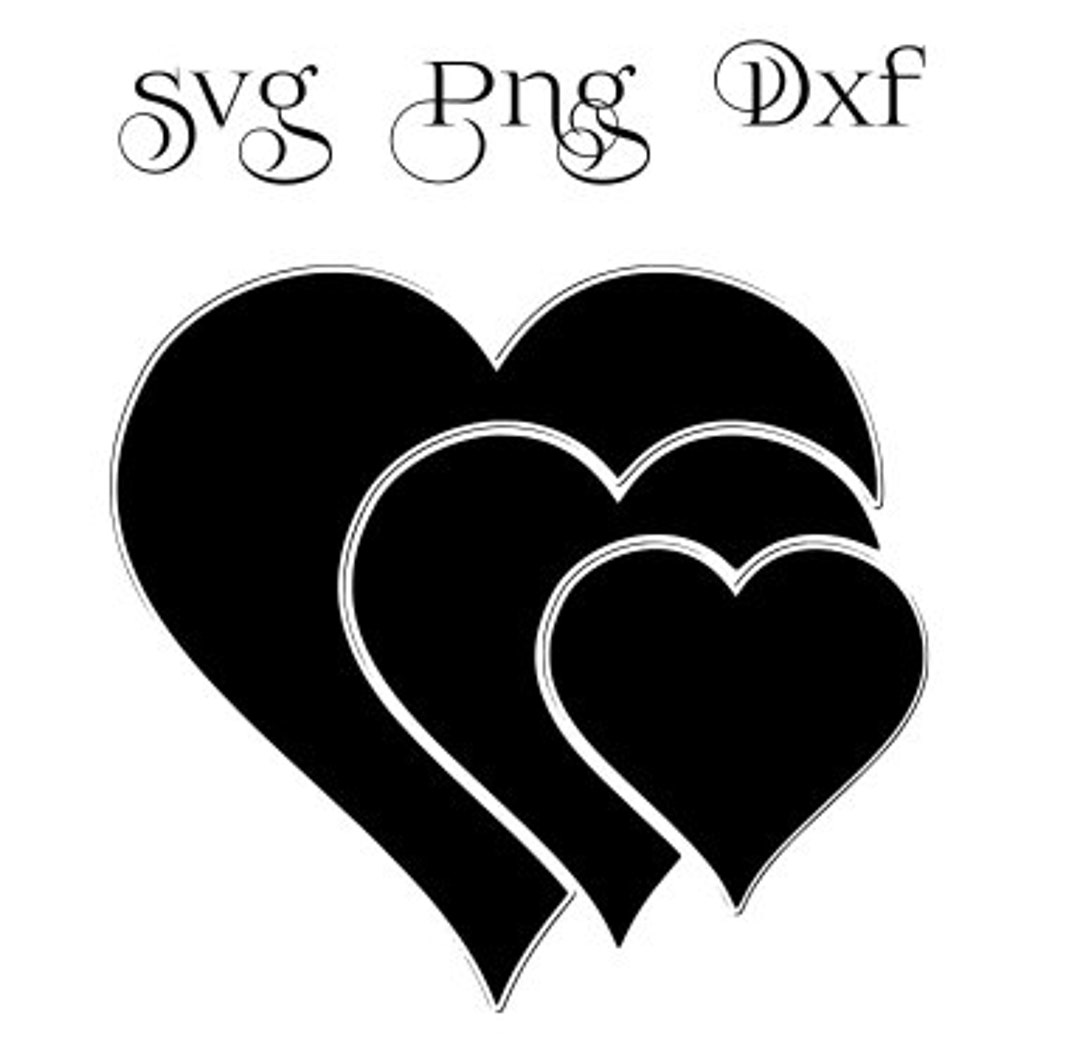 3 in 1 Hearts SVG | Hearts | SVG | Bold | Black | Love | Romantic ...