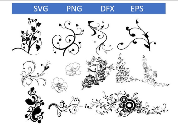 Floral Vines Bundle Flowers Vines Decorative Bundle | Etsy