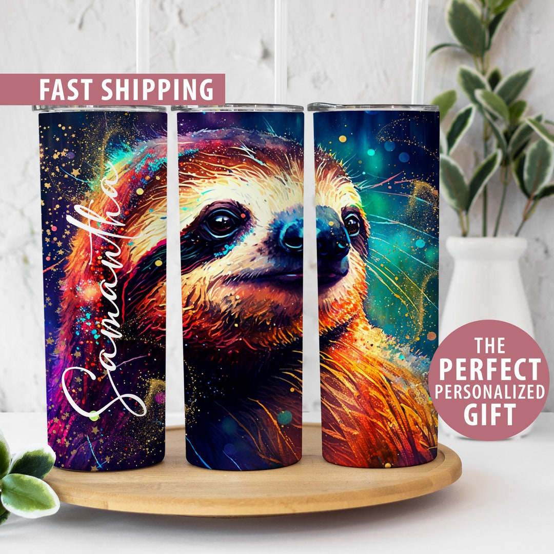 Personalized Sloth Tumbler Sloth Gift, Custom Name Sloth Cup, Sloth ...