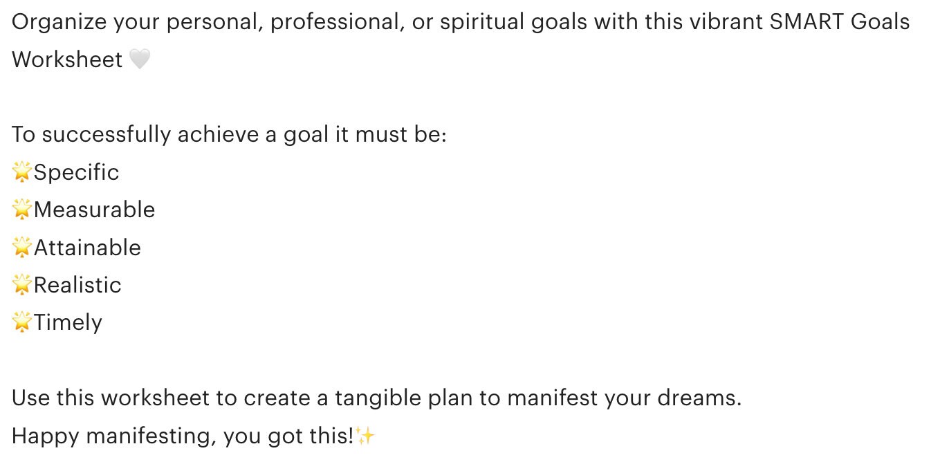 SMART Goals Worksheet - Beige - Etsy