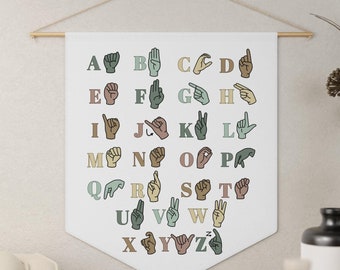 ABC Sign Language Alphabet Poster, Home Decor, Homeschool Room Decor ...