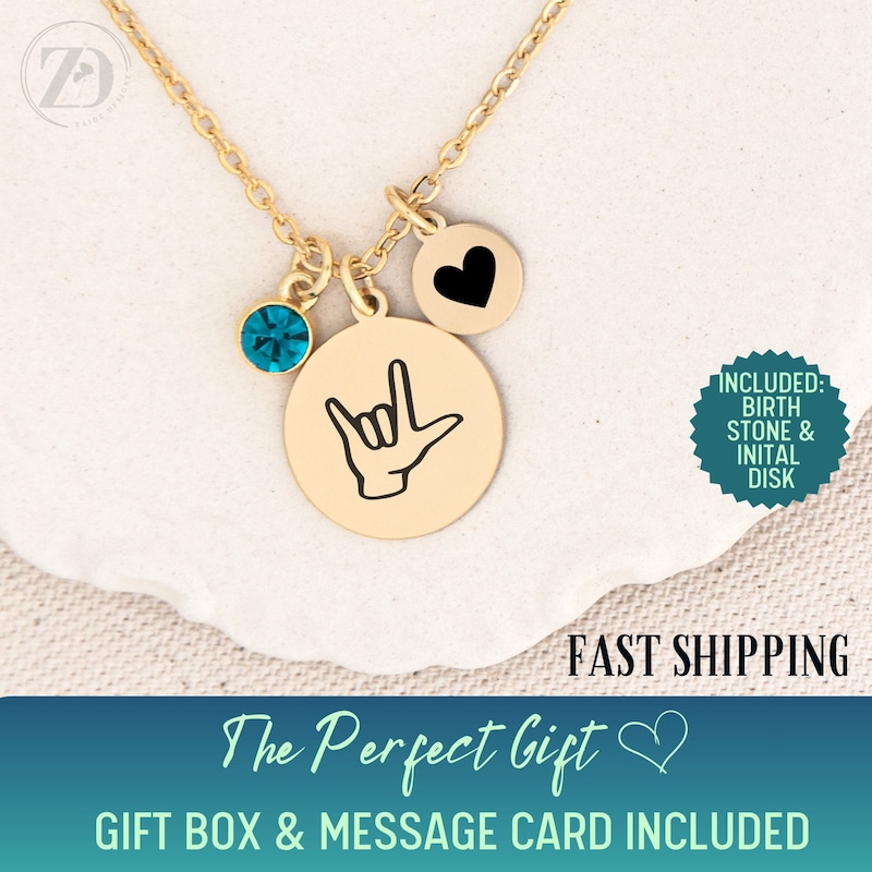 Asl I Love You Necklace - Etsy