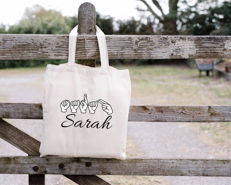 ASL Tote Bag ASL Gift ASL Teacher American Sign Language - Etsy