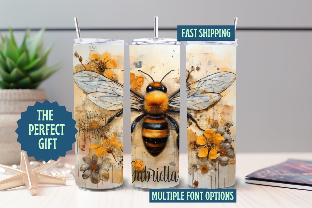 Queen Bee Tumbler, Bee Personalized Tumbler, Custom Honey Bee 20oz ...