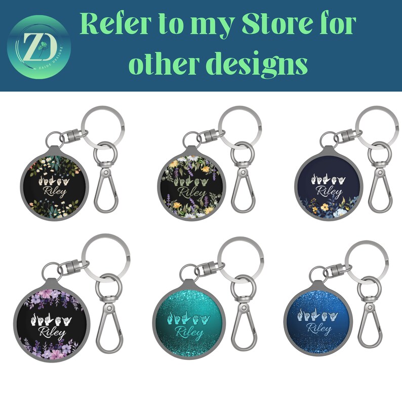 ASL Keychain Personalized, Sign Language Custom Name Keychain, ASL ...