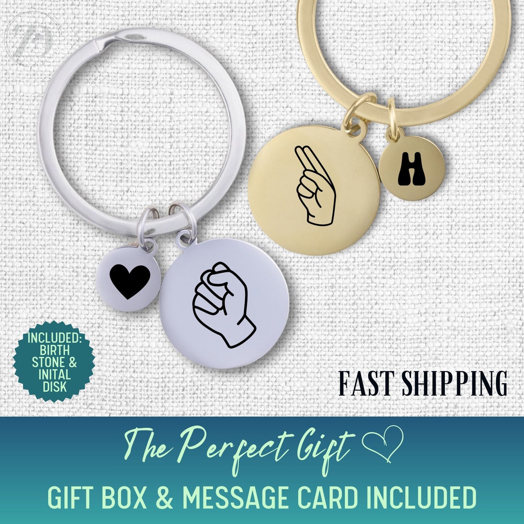 ASL Initial Keychain, Custom Sign Language Keychain, ASL Gifts, ASL ...