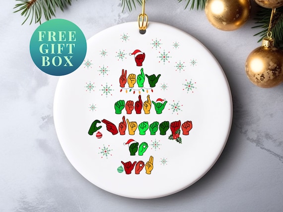 Asl Christmas Ornaments Funny ASL Christmas Tree Sign Language Xmas