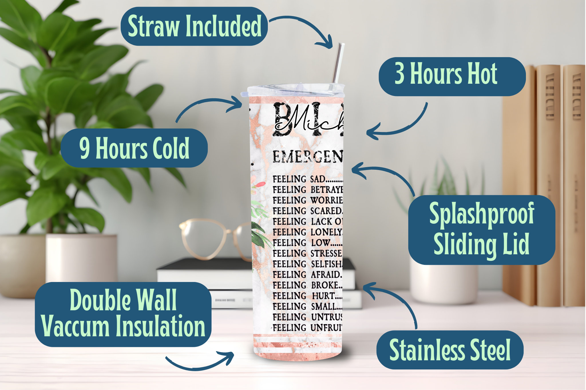 Bible Emergency Numbers Personalized Tumbler, Faith Bible Tumbler ...