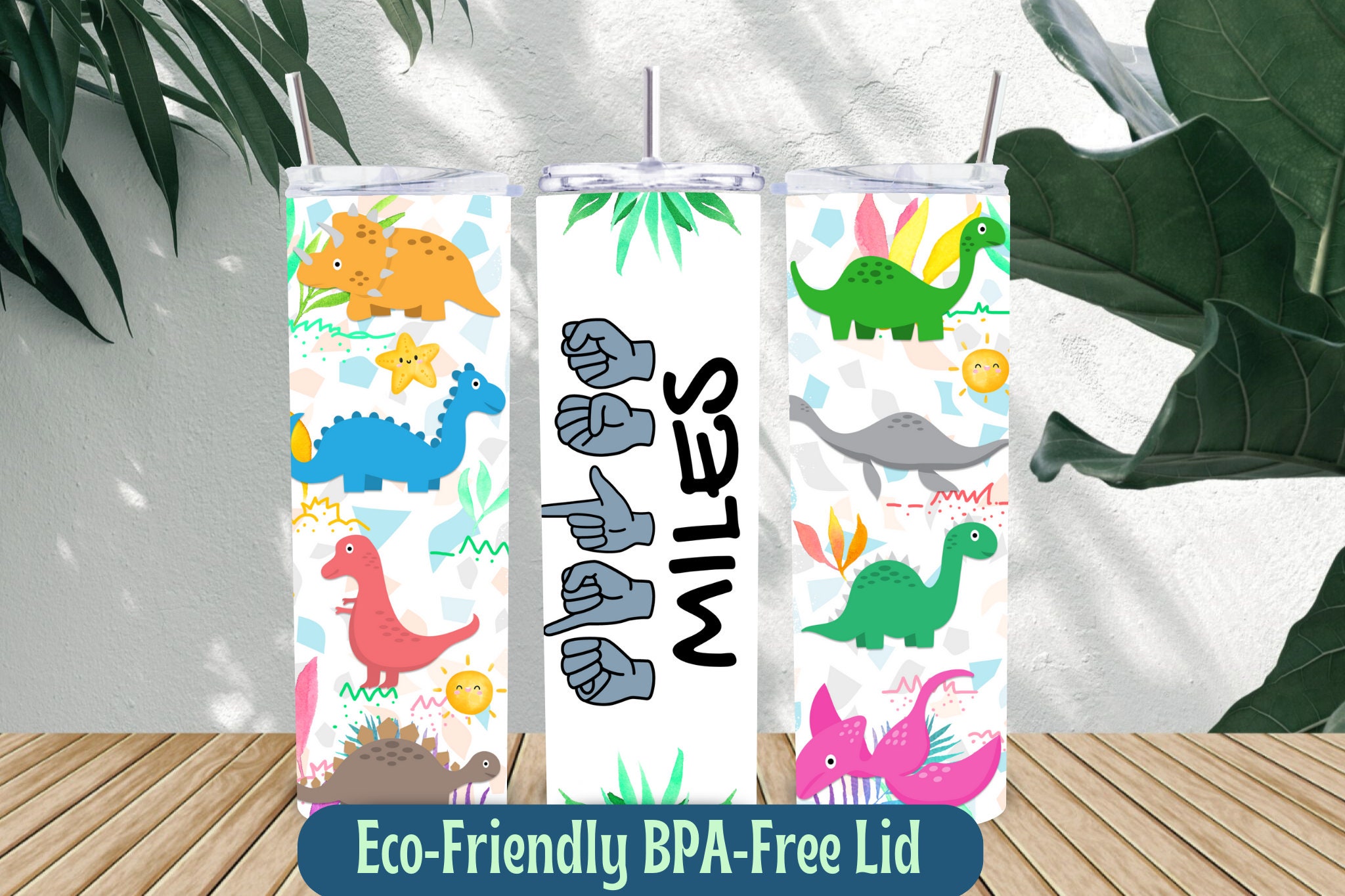Dinosaur Tumbler ASL Tumbler Sign Language Personalized - Etsy