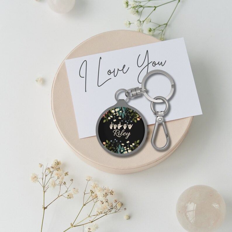 ASL Keychain Personalized, Sign Language Custom Name Keychain, ASL ...