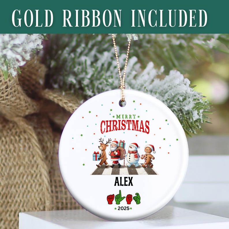 Personalized ASL Christmas Ornament, Custom Sign Language Ornament ...