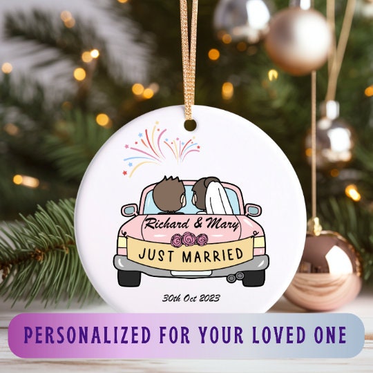 Just Married Ornament, Just Married Gifts Personalized, Married ...
