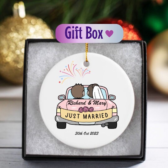 Just Married Ornament, Just Married Gifts Personalized, Married ...