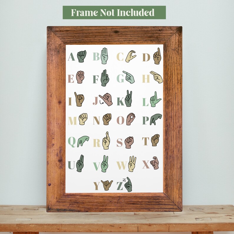 ASL Poster ASL Alphabet Poster ASL Wall Art Sign Language - Etsy Australia