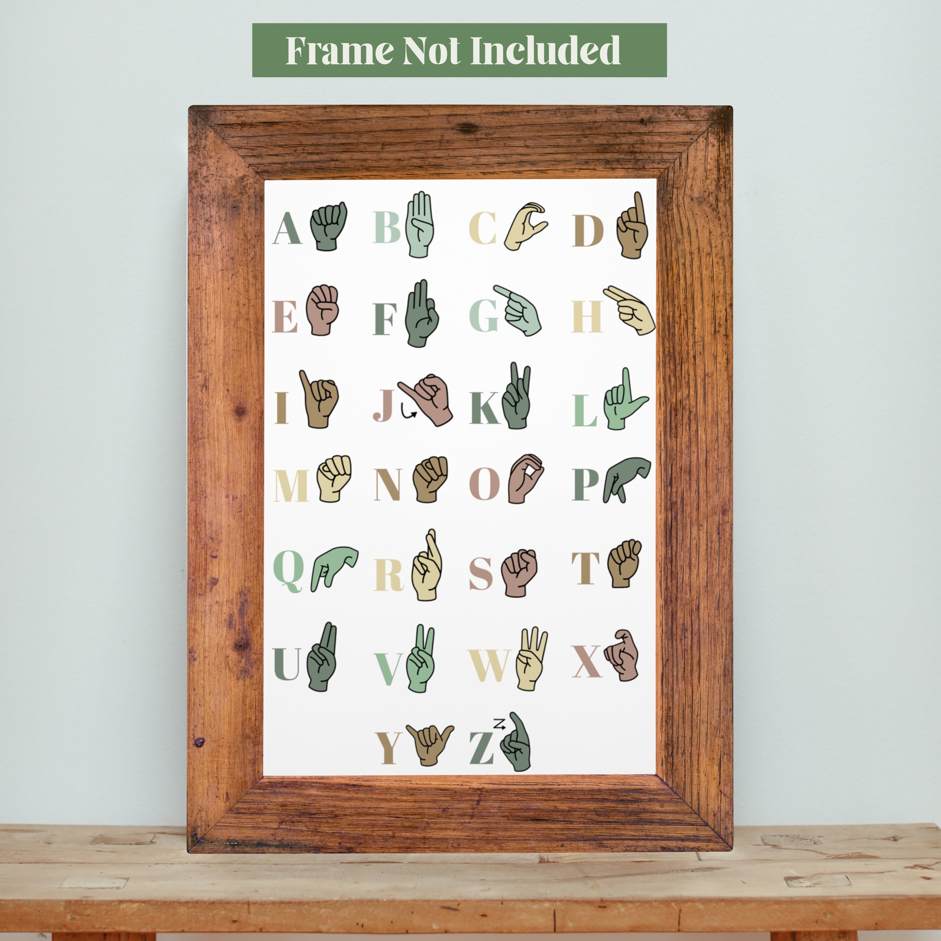 ASL Poster ASL Alphabet Poster ASL Wall Art Sign Language - Etsy Australia