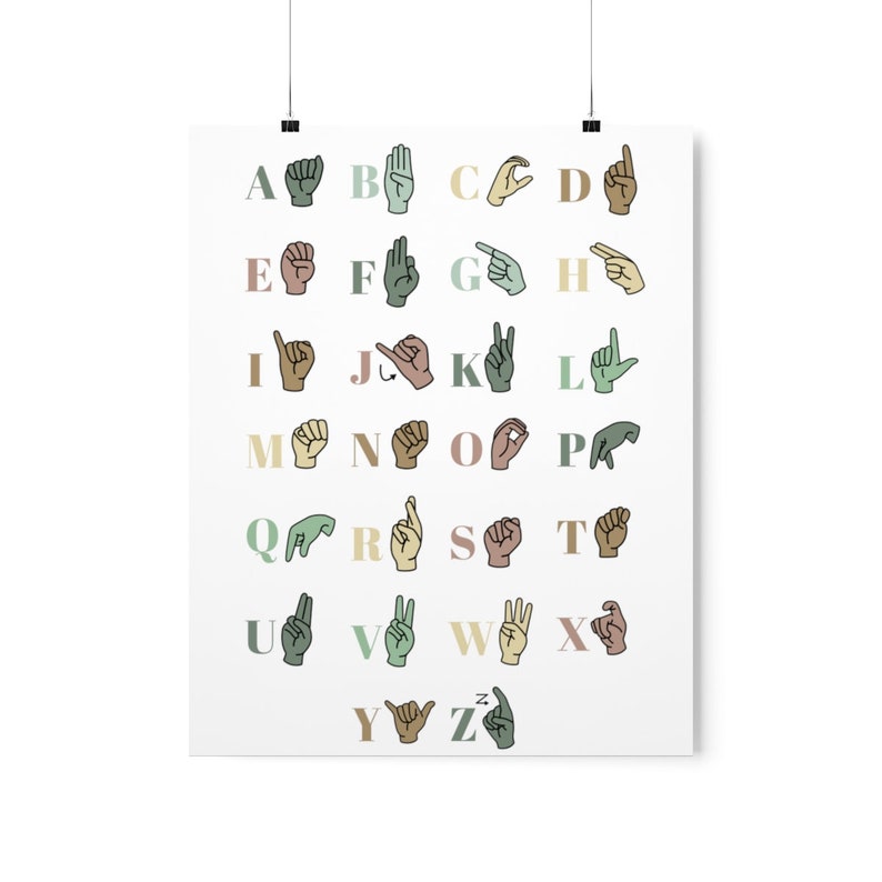 ASL Poster ASL Alphabet Poster ASL Wall Art Sign Language - Etsy Australia
