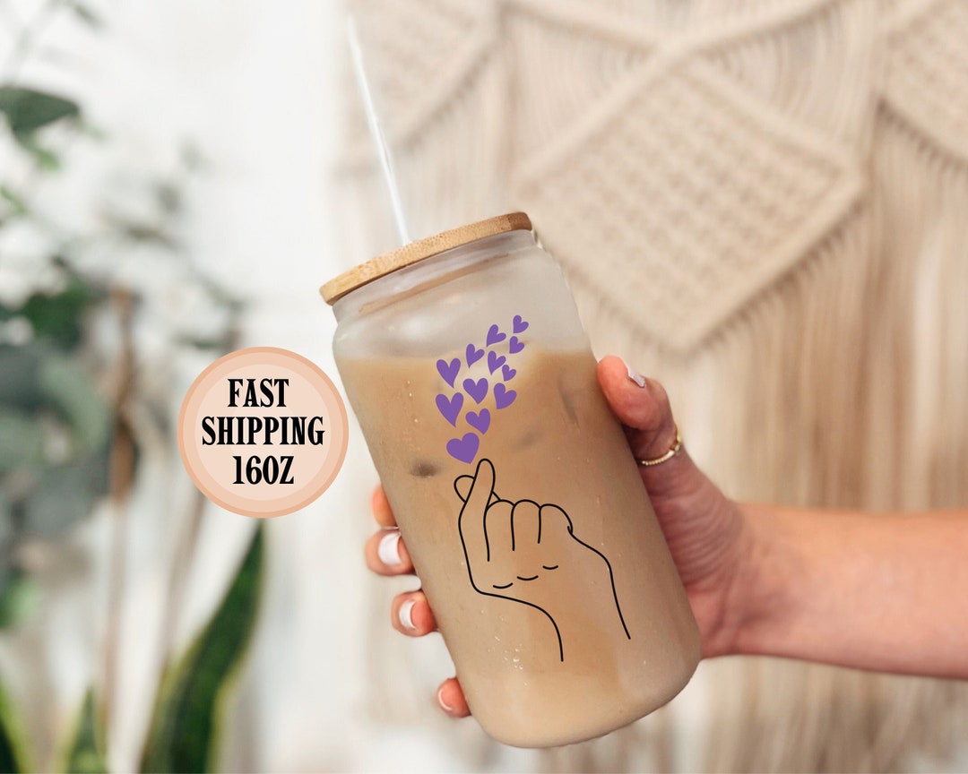 Finger Heart, Korean Purple Finger Heart, Kpop Gifts for Fans, Cute ...