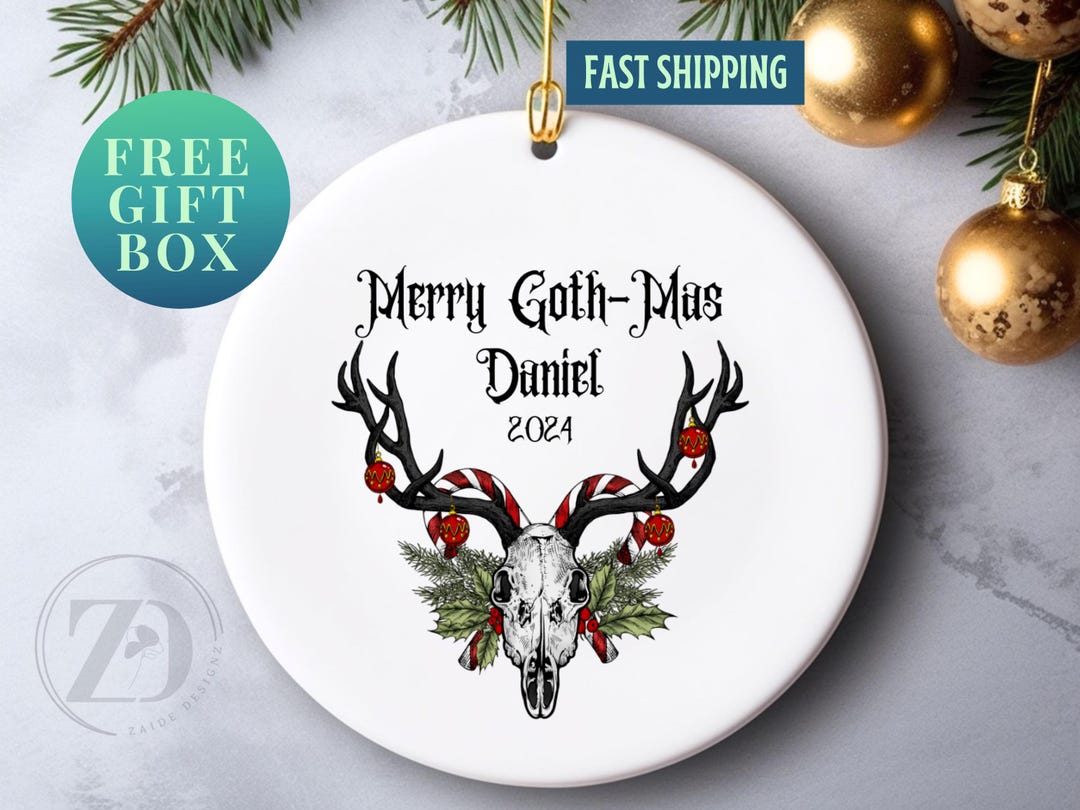 Gothic Ornament, Merry Goth-mas Personalized Ornament, Goth Christmas ...