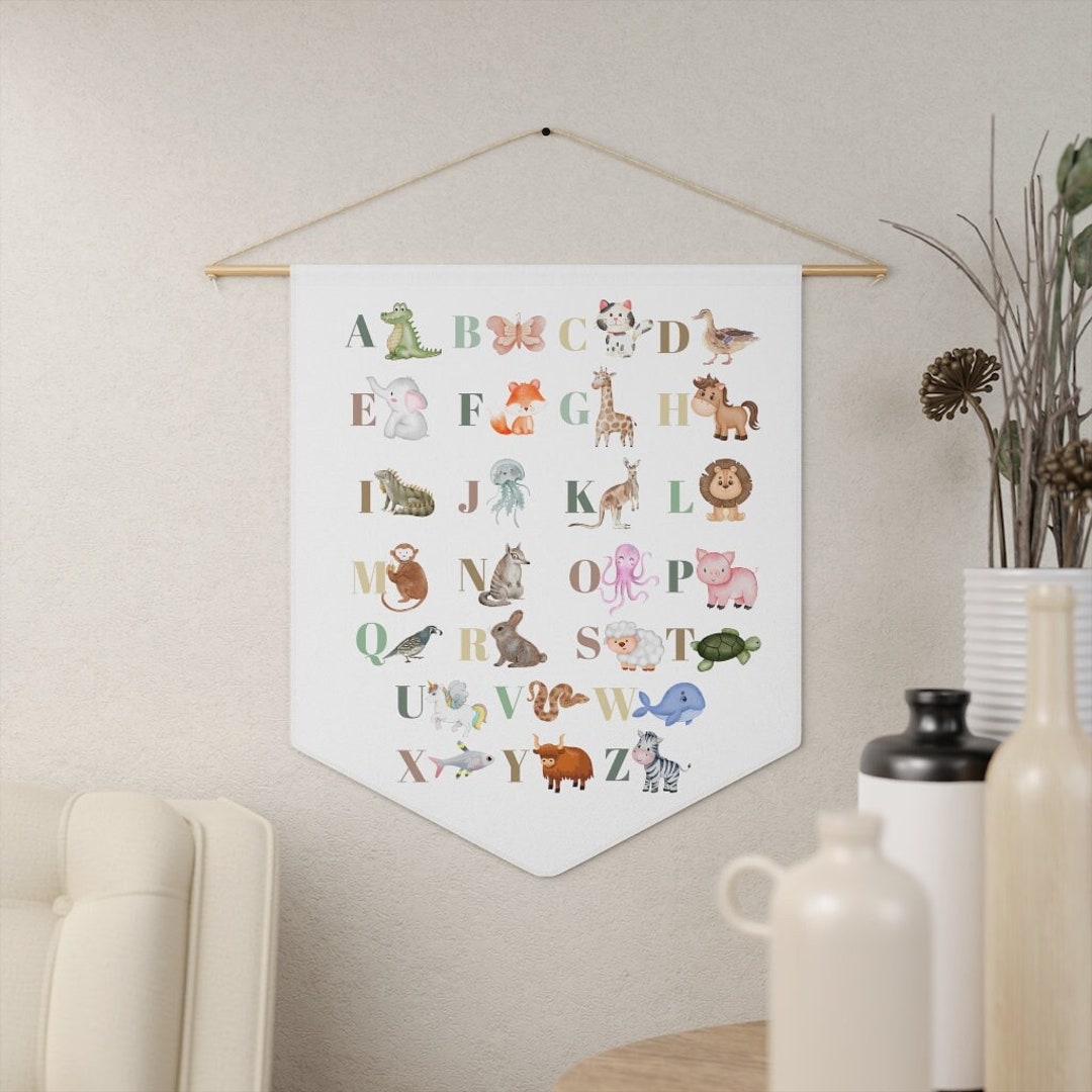 Animal Alphabet Poster Banner, Boy or Girl Nursery Wall Decor, Kids ...
