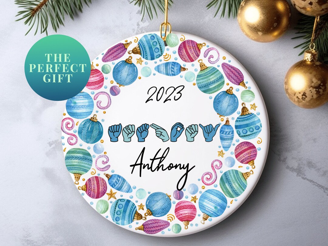 ASL Christmas Ornament Personalilzed, Sign Language Ornament Gift ...