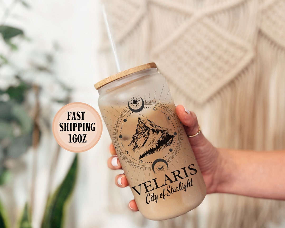 Velaris Glass Tumbler, Velaris City of Starlight Acotar Iced Coffee Cup ...