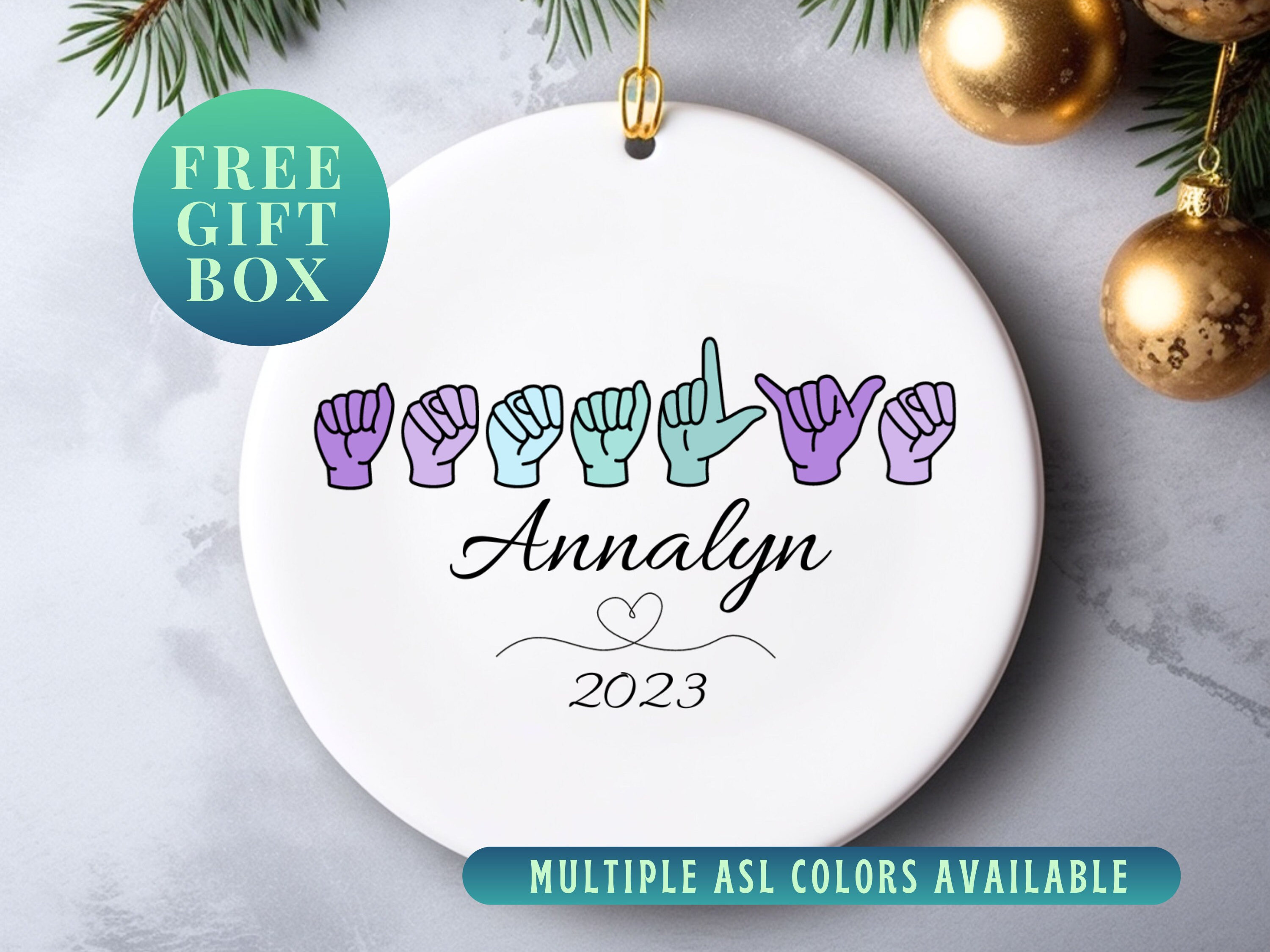 ASL Name Sign Personalized Girl Name Ornament Ornaments - Etsy