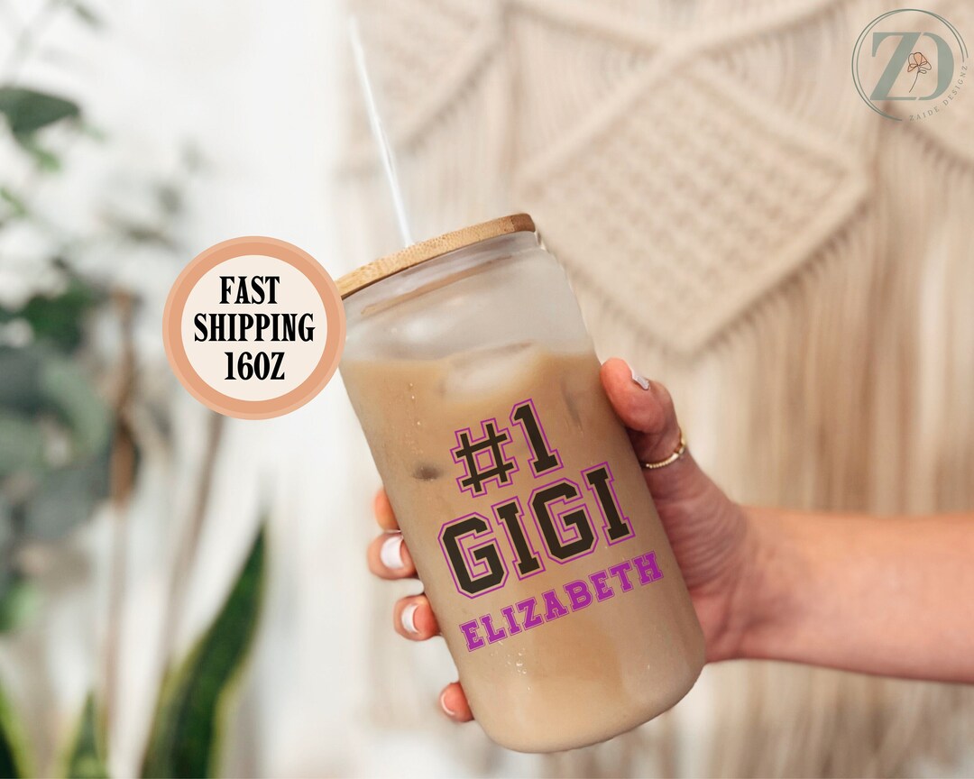 Custom Gigi Glass Tumbler, Gigi Personalized Glass Cup, Gigi Iced ...