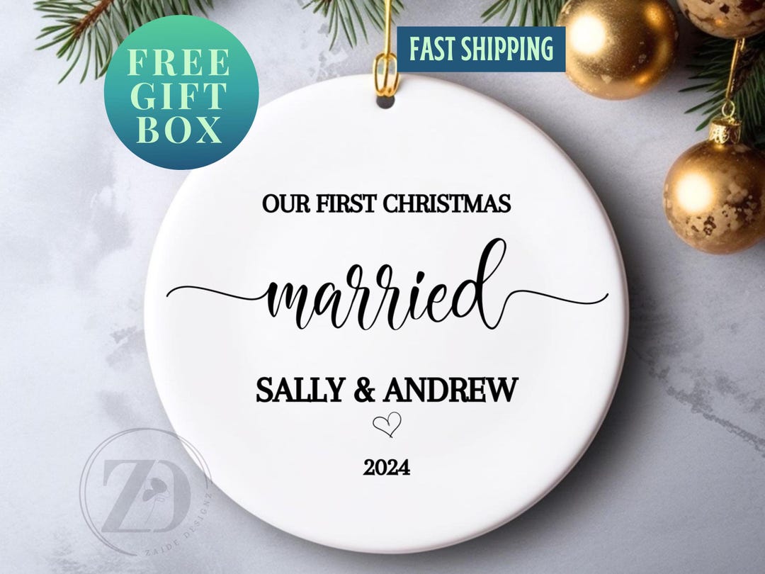 Our First Christmas Married Ornament, Mr and Mrs Christmas Ornament ...